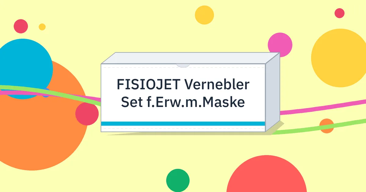 Symbolbild: Packung mit der Aufschrift FISIOJET Vernebler Set f.Erw.m.Maske (PZN 12869269) – Verfügbarkeit und Bezug in Apotheken in Frankfurt am Main