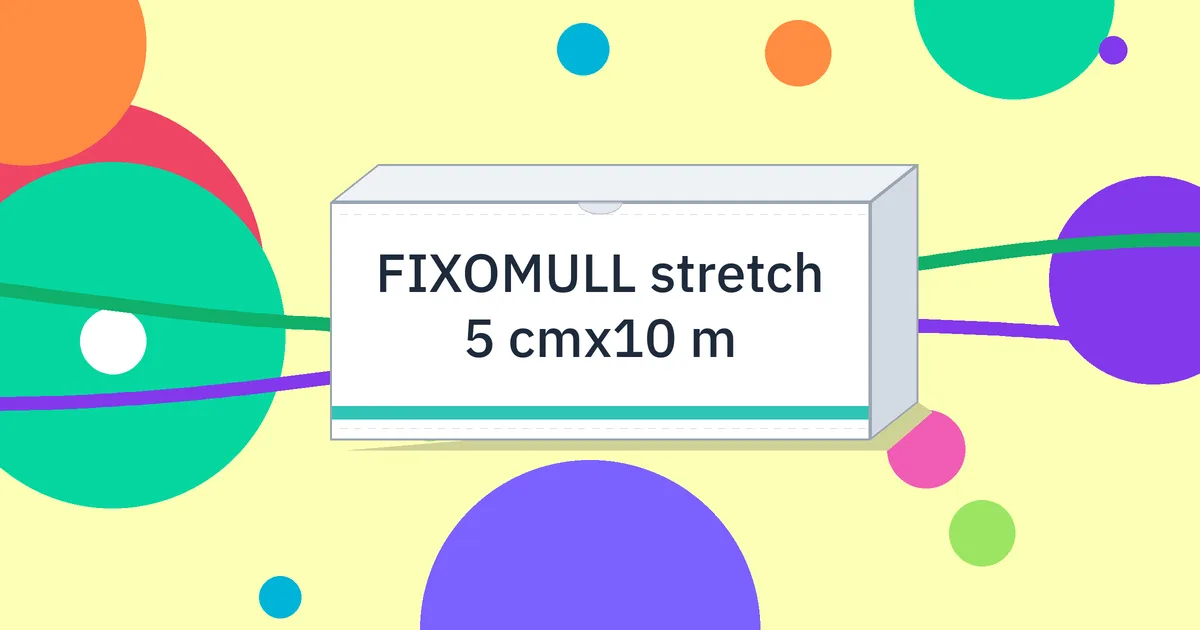 Symbolbild: Packung mit der Aufschrift FIXOMULL stretch 5 cmx10 m (PZN 20174624) – Verfügbarkeit und Bezug in Apotheken in Frankfurt am Main