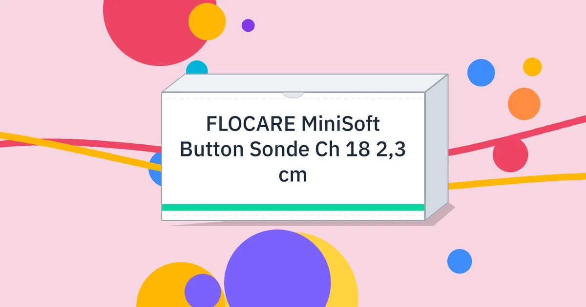 Symbolbild: Packung mit der Aufschrift FLOCARE MiniSoft Button Sonde Ch 18 2,3 cm (PZN 16019496) – Verfügbarkeit und Bezug in Apotheken in Frankfurt am Main