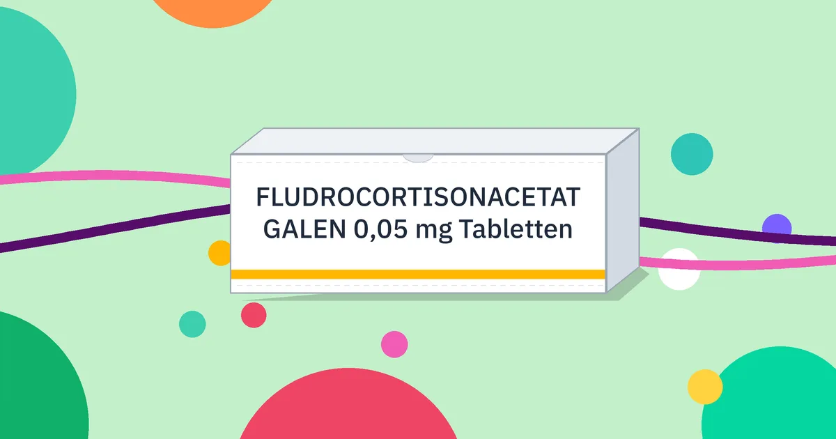 Symbolbild: Packung mit der Aufschrift FLUDROCORTISONACETAT GALEN 0,05 mg Tabletten (PZN 20217718) – Verfügbarkeit und Bezug in Apotheken in Frankfurt am Main