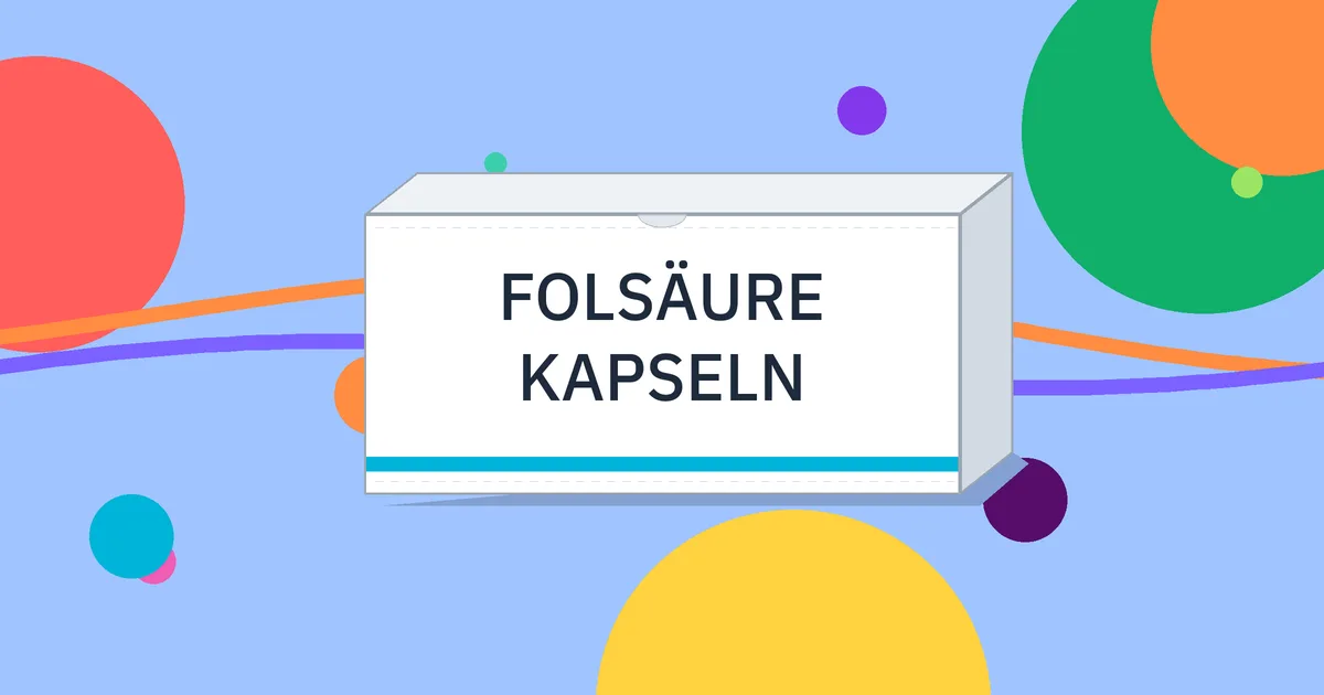 Symbolbild: Packung mit der Aufschrift FOLSÄURE KAPSELN (PZN 08898816) – Verfügbarkeit und Bezug in Apotheken in Frankfurt am Main