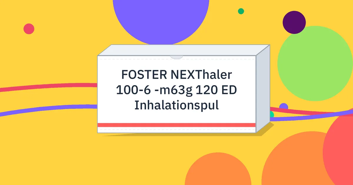 Symbolbild: Packung mit der Aufschrift FOSTER NEXThaler 100-6 -m63g 120 ED Inhalationspul (PZN 09469098) – Verfügbarkeit und Bezug in Apotheken in Frankfurt am Main