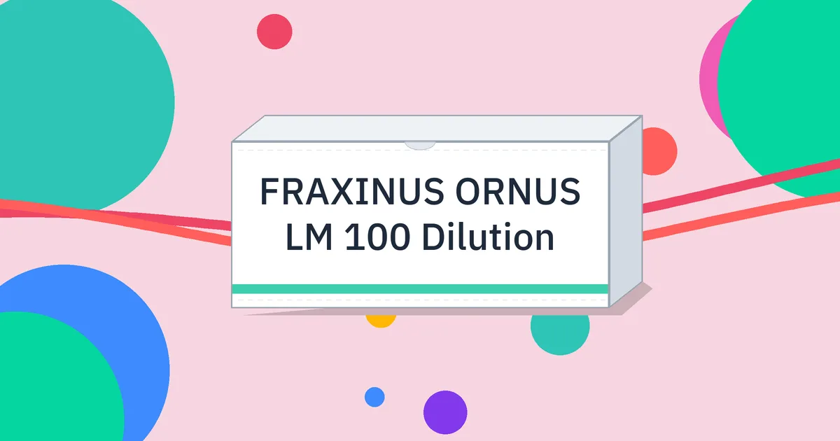Symbolbild: Packung mit der Aufschrift FRAXINUS ORNUS LM 100 Dilution (PZN 13492772) – Verfügbarkeit und Bezug in Apotheken in Frankfurt am Main