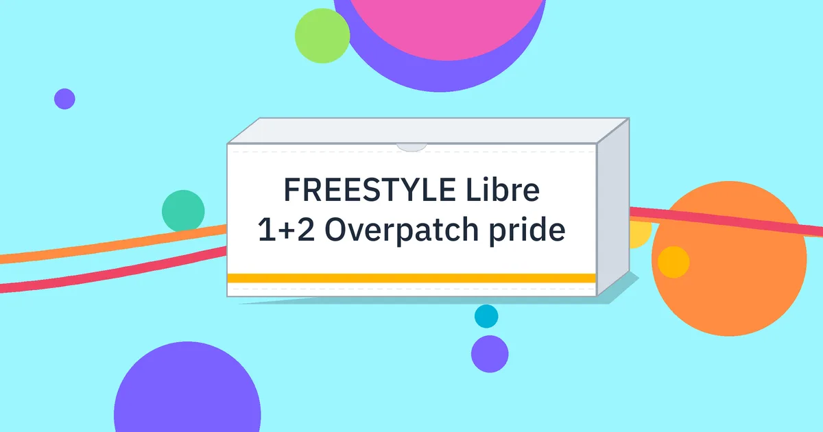 Symbolbild: Packung mit der Aufschrift FREESTYLE Libre 1+2 Overpatch pride (PZN 19866736) – Verfügbarkeit und Bezug in Apotheken in Frankfurt am Main