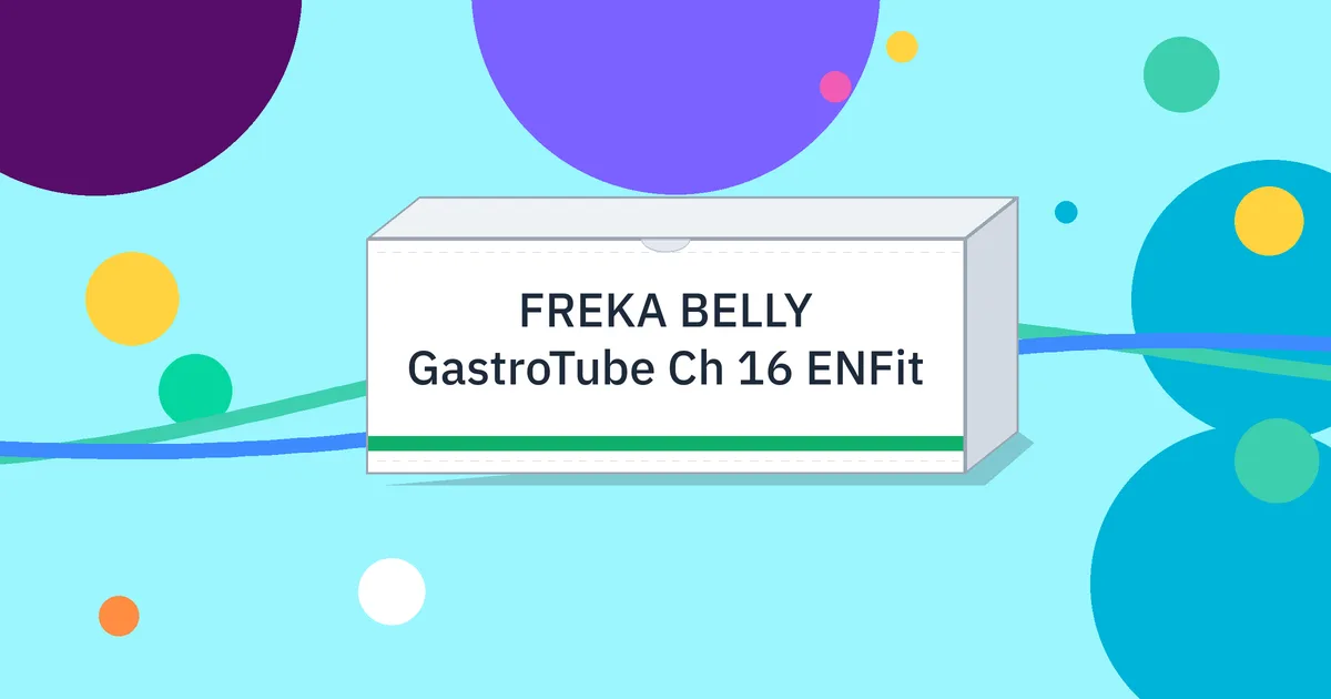 Symbolbild: Packung mit der Aufschrift FREKA BELLY GastroTube Ch 16 ENFit (PZN 19405142) – Verfügbarkeit und Bezug in Apotheken in Frankfurt am Main