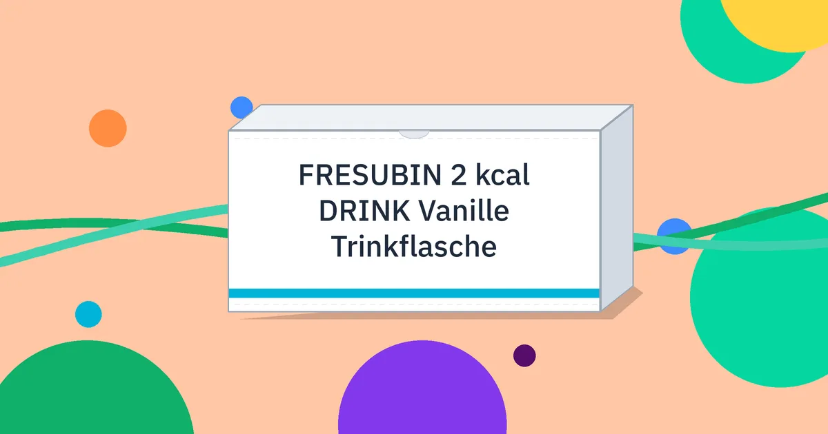 Symbolbild: Packung mit der Aufschrift FRESUBIN 2 kcal DRINK Vanille Trinkflasche (PZN 11590909) – Verfügbarkeit und Bezug in Apotheken in Frankfurt am Main