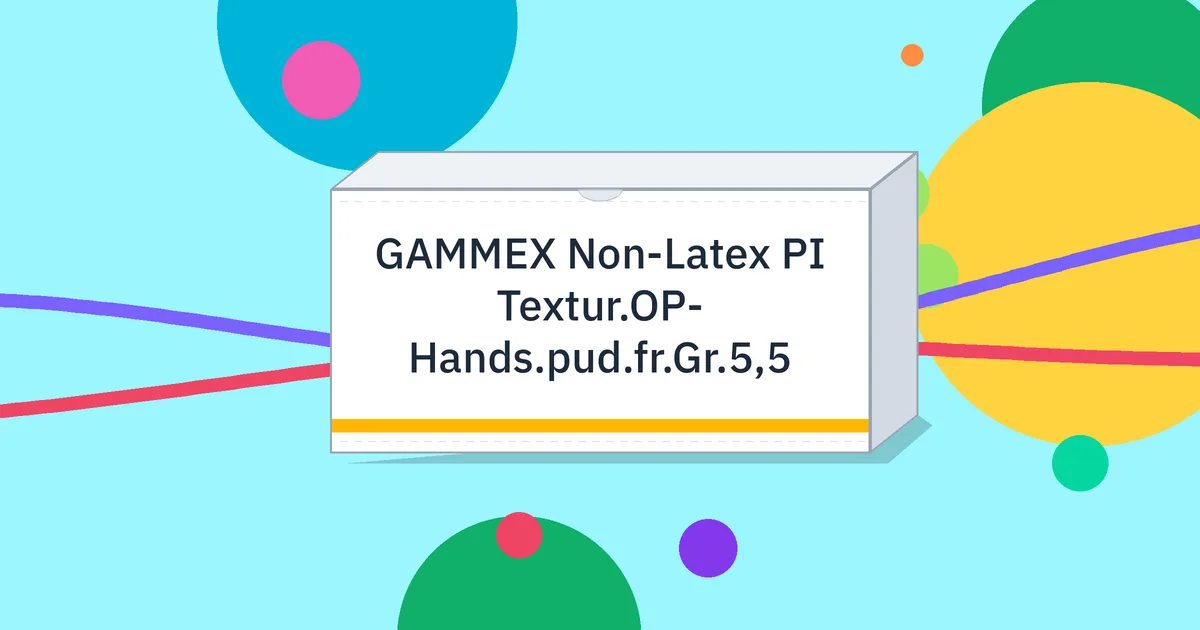 Symbolbild: Packung mit der Aufschrift GAMMEX Non-Latex PI Textur.OP-Hands.pud.fr.Gr.5,5 (PZN 18337125) – Verfügbarkeit und Bezug in Apotheken in Frankfurt am Main