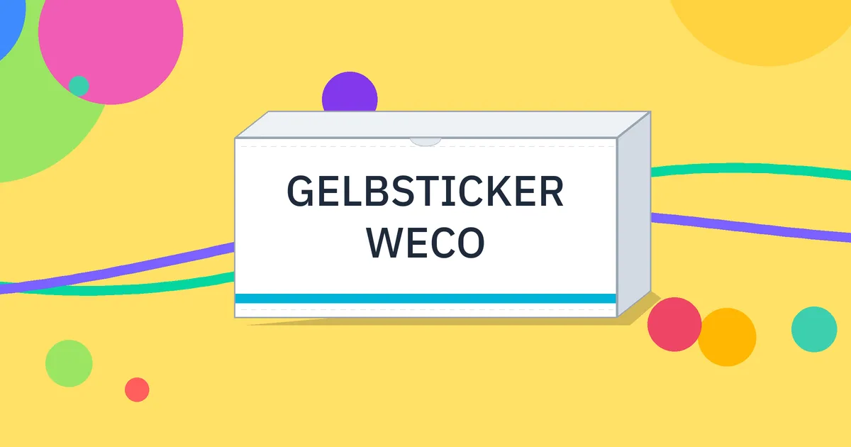 Symbolbild: Packung mit der Aufschrift GELBSTICKER WECO (PZN 20327387) – Verfügbarkeit und Bezug in Apotheken in Frankfurt am Main