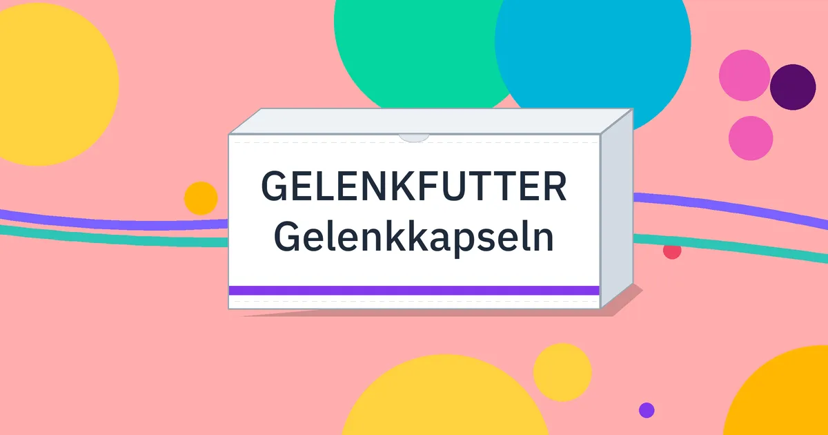 Symbolbild: Packung mit der Aufschrift GELENKFUTTER Gelenkkapseln (PZN 16488802) – Verfügbarkeit und Bezug in Apotheken in Frankfurt am Main