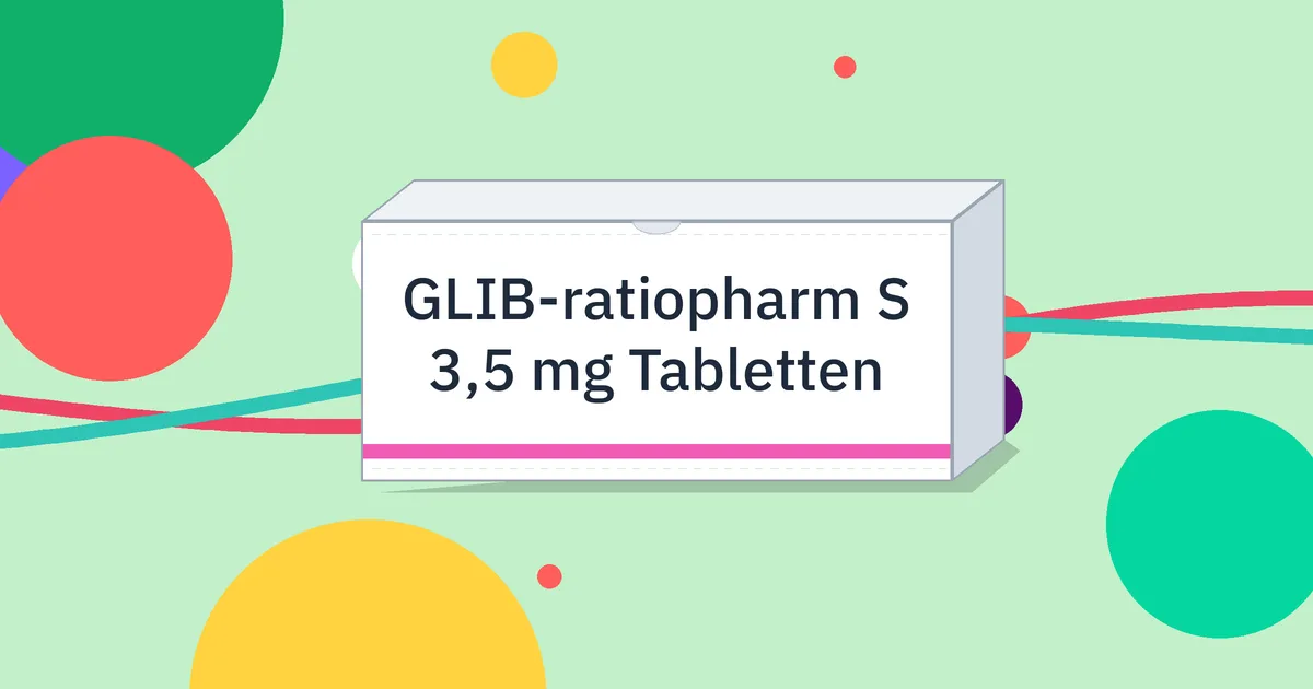 Symbolbild: Packung mit der Aufschrift GLIB-ratiopharm S 3,5 mg Tabletten (PZN 08494817) – Verfügbarkeit und Bezug in Apotheken in Frankfurt am Main
