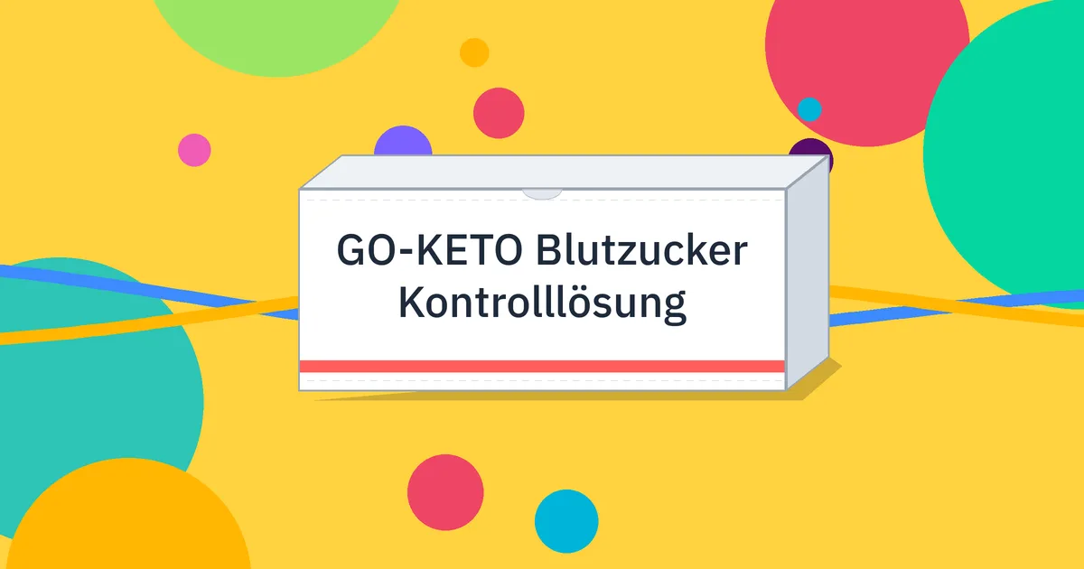 Symbolbild: Packung mit der Aufschrift GO-KETO Blutzucker Kontrolllösung (PZN 20169184) – Verfügbarkeit und Bezug in Apotheken in Frankfurt am Main