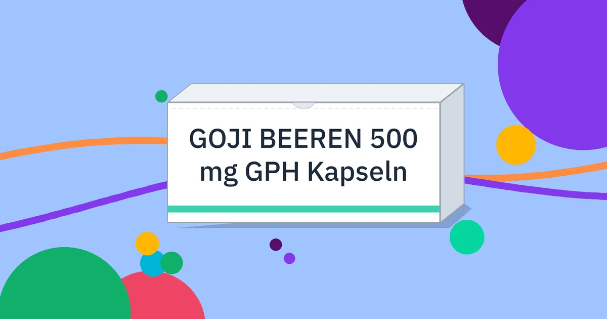 Symbolbild: Packung mit der Aufschrift GOJI BEEREN 500 mg GPH Kapseln (PZN 07603894) – Verfügbarkeit und Bezug in Apotheken in Frankfurt am Main