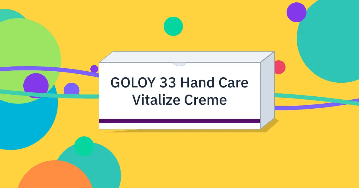 Symbolbild: Packung mit der Aufschrift GOLOY 33 Hand Care Vitalize Creme (PZN 05989027) – Verfügbarkeit und Bezug in Apotheken in Frankfurt am Main