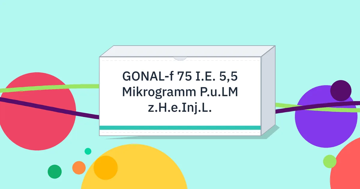 Symbolbild: Packung mit der Aufschrift GONAL-f 75 I.E. 5,5 Mikrogramm P.u.LM z.H.e.Inj.L. (PZN 03515207) – Verfügbarkeit und Bezug in Apotheken in Frankfurt am Main