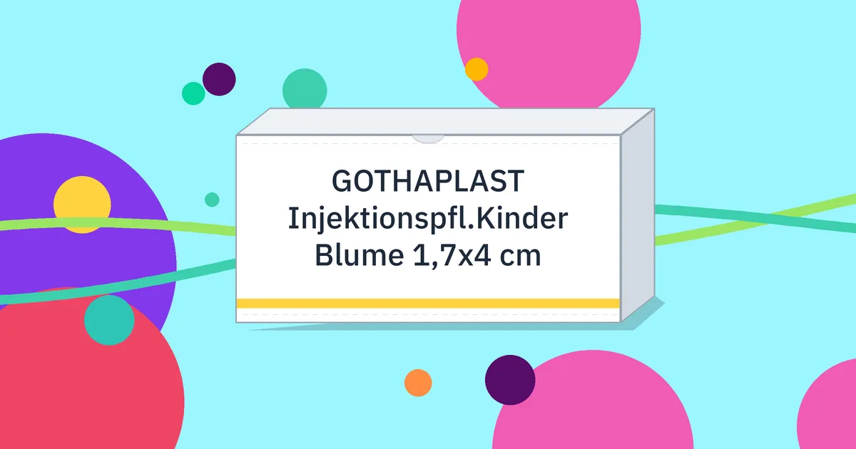 Symbolbild: Packung mit der Aufschrift GOTHAPLAST Injektionspfl.Kinder Blume 1,7x4 cm (PZN 07118851) – Verfügbarkeit und Bezug in Apotheken in Frankfurt am Main