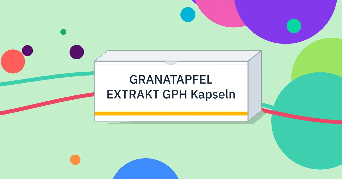 Symbolbild: Packung mit der Aufschrift GRANATAPFEL EXTRAKT GPH Kapseln (PZN 03172279) – Verfügbarkeit und Bezug in Apotheken in Frankfurt am Main