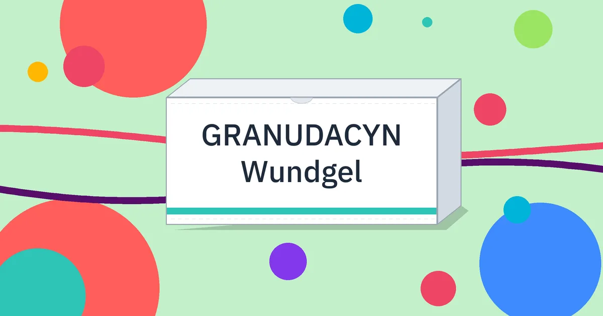 Symbolbild: Packung mit der Aufschrift GRANUDACYN Wundgel (PZN 11865281) – Verfügbarkeit und Bezug in Apotheken in Frankfurt am Main