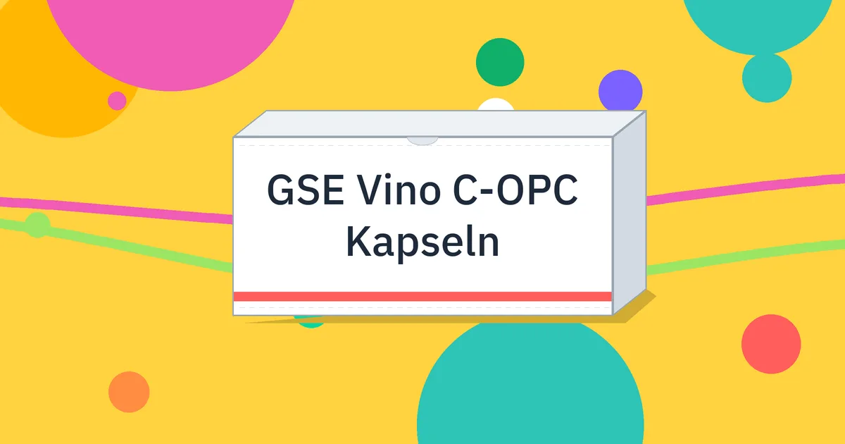 Symbolbild: Packung mit der Aufschrift GSE Vino C-OPC Kapseln (PZN 02723731) – Verfügbarkeit und Bezug in Apotheken in Frankfurt am Main