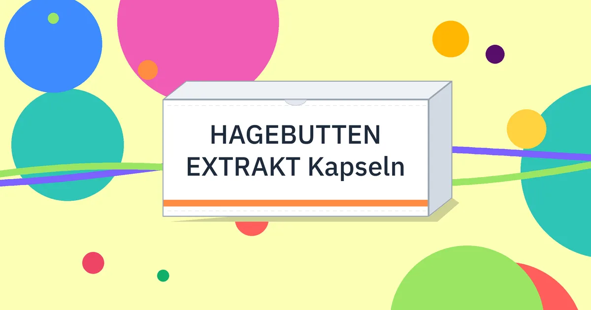 Symbolbild: Packung mit der Aufschrift HAGEBUTTEN EXTRAKT Kapseln (PZN 10309744) – Verfügbarkeit und Bezug in Apotheken in Frankfurt am Main