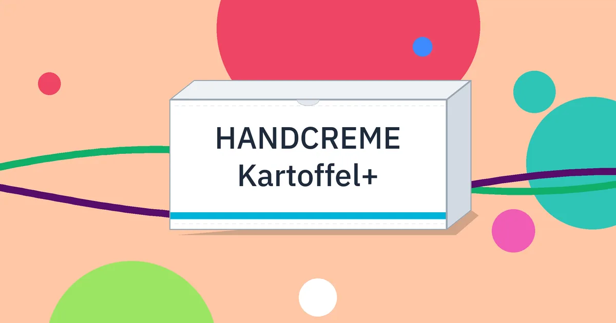 Symbolbild: Packung mit der Aufschrift HANDCREME Kartoffel+ (PZN 17428707) – Verfügbarkeit und Bezug in Apotheken in Frankfurt am Main