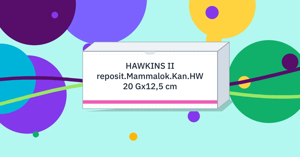 Symbolbild: Packung mit der Aufschrift HAWKINS II reposit.Mammalok.Kan.HW 20 Gx12,5 cm (PZN 04501667) – Verfügbarkeit und Bezug in Apotheken in Frankfurt am Main