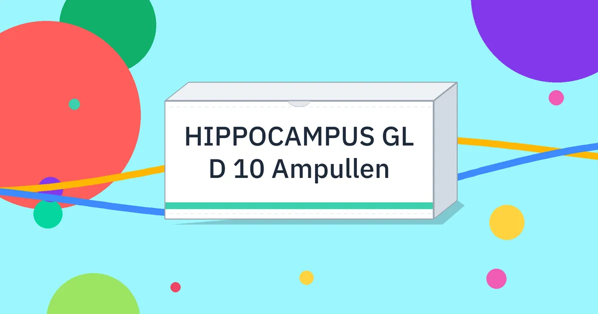 Symbolbild: Packung mit der Aufschrift HIPPOCAMPUS GL D 10 Ampullen (PZN 02878936) – Verfügbarkeit und Bezug in Apotheken in Frankfurt am Main
