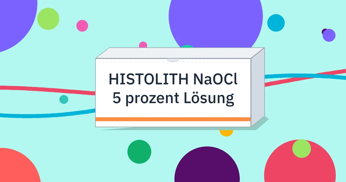 Symbolbild: Packung mit der Aufschrift HISTOLITH NaOCl 5 prozent Lösung (PZN 04869539) – Verfügbarkeit und Bezug in Apotheken in Frankfurt am Main