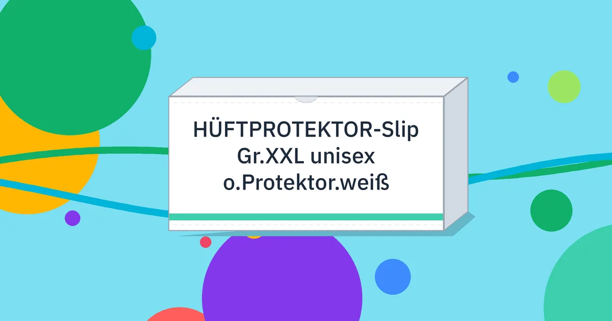 Symbolbild: Packung mit der Aufschrift HÜFTPROTEKTOR-Slip Gr.XXL unisex o.Protektor.weiß (PZN 14268203) – Verfügbarkeit und Bezug in Apotheken in Frankfurt am Main