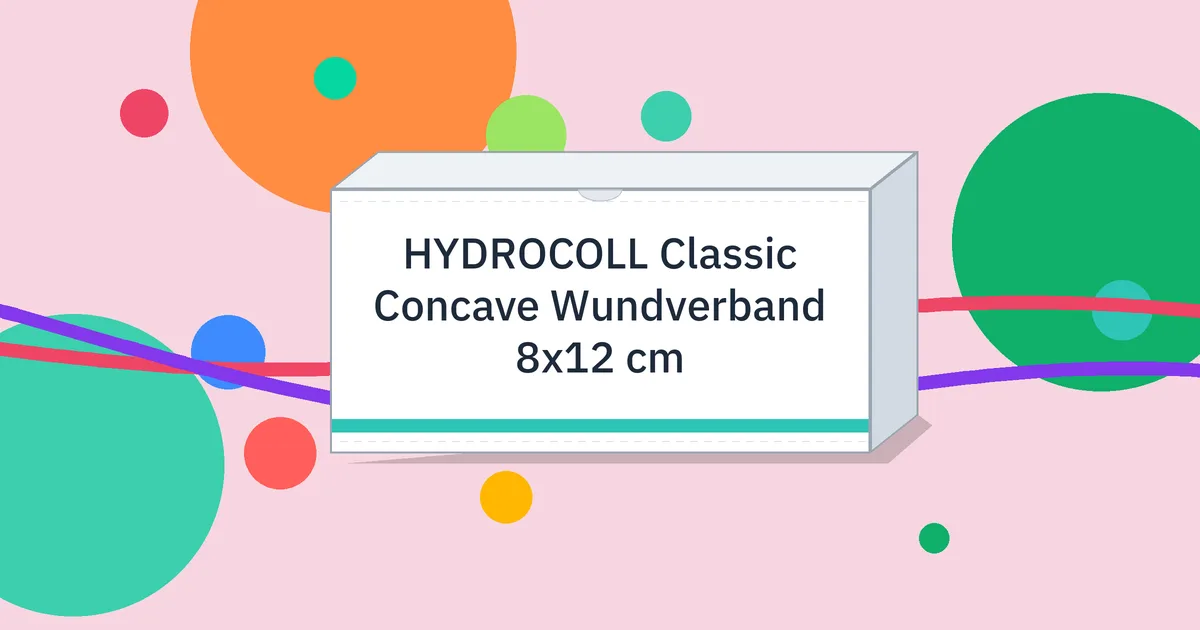 Symbolbild: Packung mit der Aufschrift HYDROCOLL Classic Concave Wundverband 8x12 cm (PZN 19851120) – Verfügbarkeit und Bezug in Apotheken in Frankfurt am Main