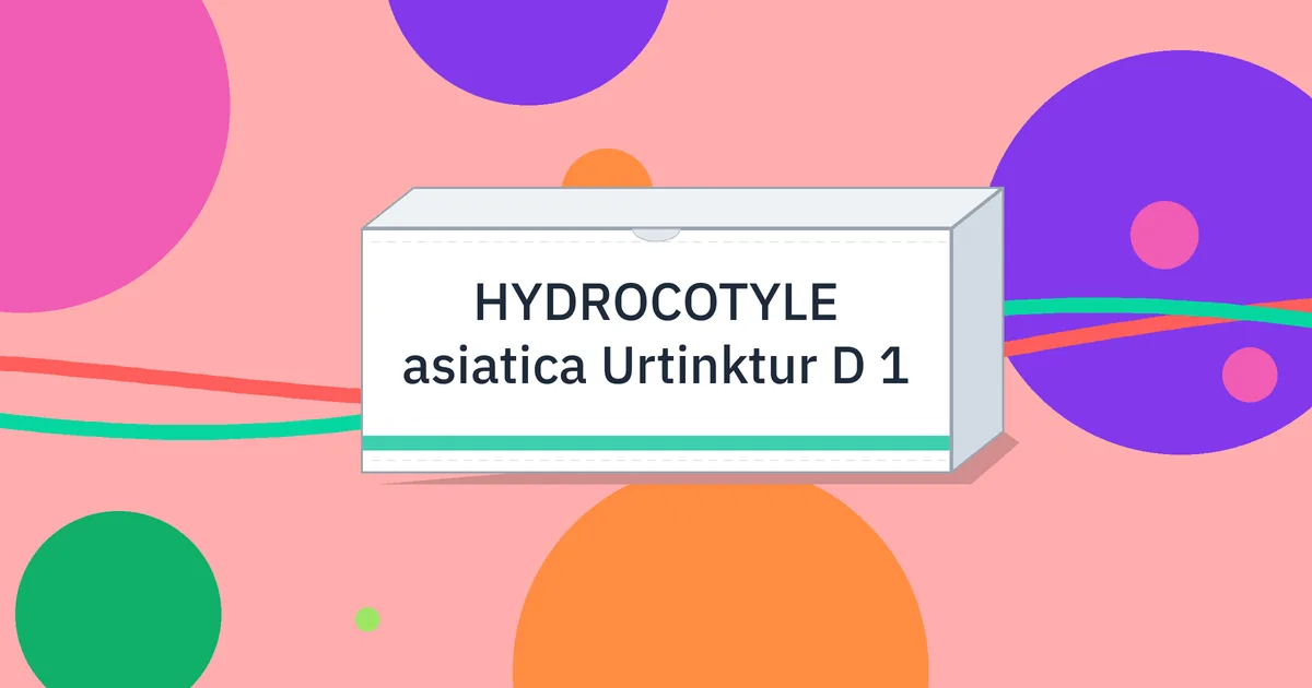 Symbolbild: Packung mit der Aufschrift HYDROCOTYLE asiatica Urtinktur D 1 (PZN 02615059) – Verfügbarkeit und Bezug in Apotheken in Frankfurt am Main