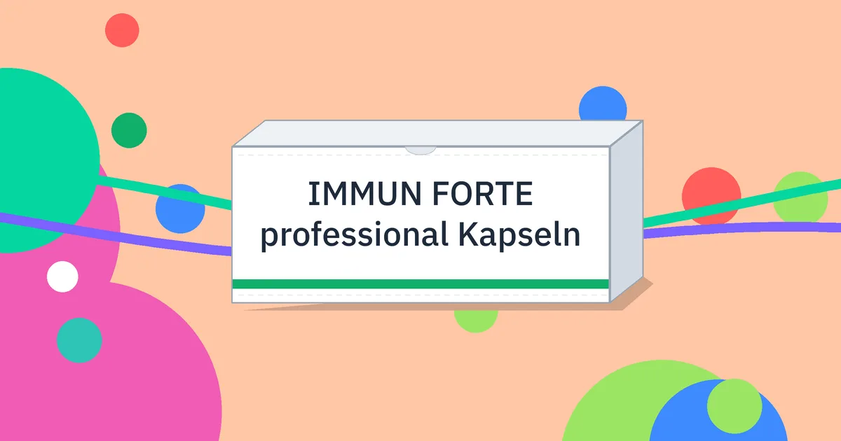 Symbolbild: Packung mit der Aufschrift IMMUN FORTE professional Kapseln (PZN 16761267) – Verfügbarkeit und Bezug in Apotheken in Frankfurt am Main