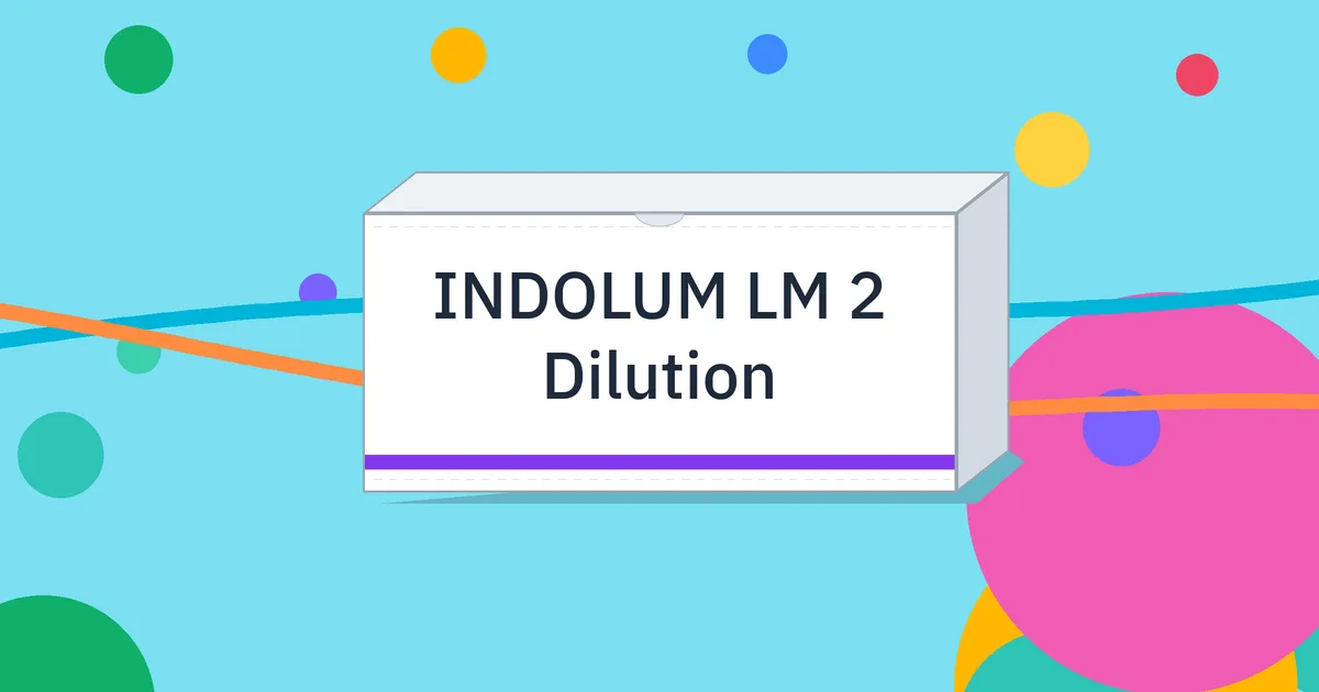 Symbolbild: Packung mit der Aufschrift INDOLUM LM 2 Dilution (PZN 13559884) – Verfügbarkeit und Bezug in Apotheken in Frankfurt am Main