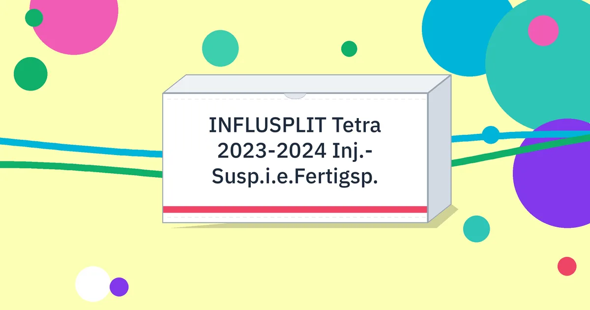 Symbolbild: Packung mit der Aufschrift INFLUSPLIT Tetra 2023-2024 Inj.-Susp.i.e.Fertigsp. (PZN 18353561) – Verfügbarkeit und Bezug in Apotheken in Frankfurt am Main