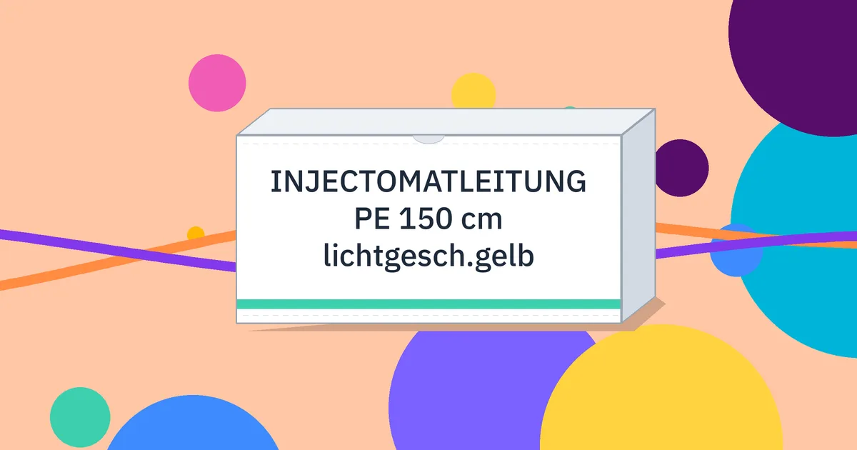 Symbolbild: Packung mit der Aufschrift INJECTOMATLEITUNG PE 150 cm lichtgesch.gelb (PZN 03454960) – Verfügbarkeit und Bezug in Apotheken in Frankfurt am Main