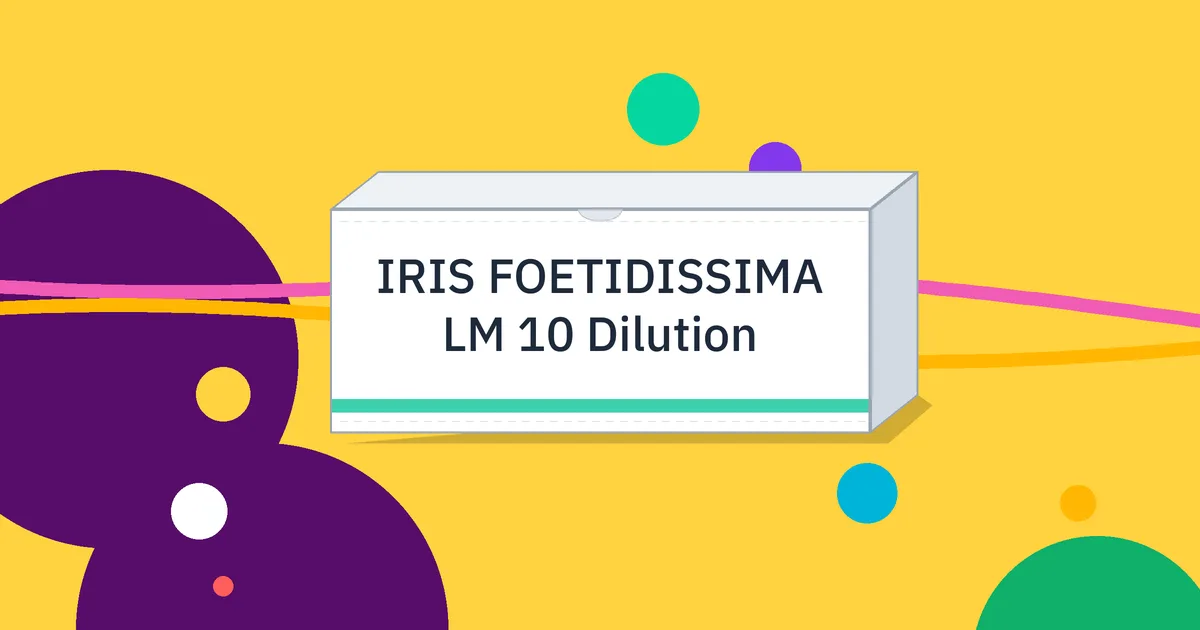 Symbolbild: Packung mit der Aufschrift IRIS FOETIDISSIMA LM 10 Dilution (PZN 12913898) – Verfügbarkeit und Bezug in Apotheken in Frankfurt am Main