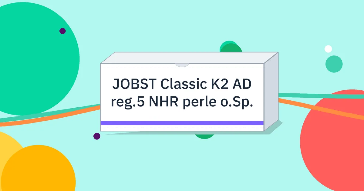Symbolbild: Packung mit der Aufschrift JOBST Classic K2 AD reg.5 NHR perle o.Sp. (PZN 13062126) – Verfügbarkeit und Bezug in Apotheken in Frankfurt am Main