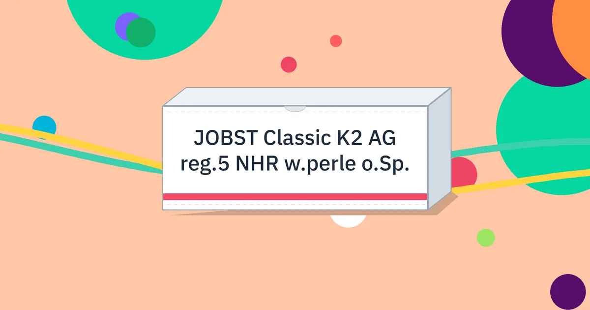 Symbolbild: Packung mit der Aufschrift JOBST Classic K2 AG reg.5 NHR w.perle o.Sp. (PZN 11272026) – Verfügbarkeit und Bezug in Apotheken in Frankfurt am Main