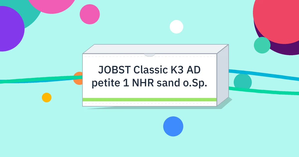 Symbolbild: Packung mit der Aufschrift JOBST Classic K3 AD petite 1 NHR sand o.Sp. (PZN 13070290) – Verfügbarkeit und Bezug in Apotheken in Frankfurt am Main