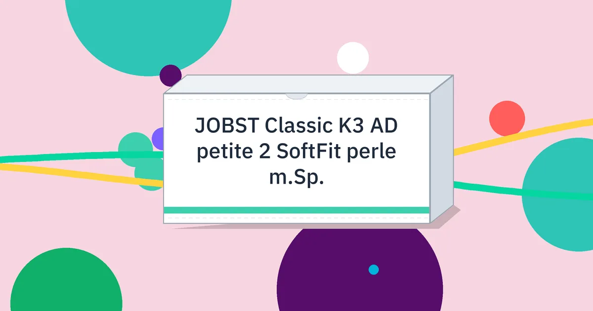 Symbolbild: Packung mit der Aufschrift JOBST Classic K3 AD petite 2 SoftFit perle m.Sp. (PZN 14223287) – Verfügbarkeit und Bezug in Apotheken in Frankfurt am Main