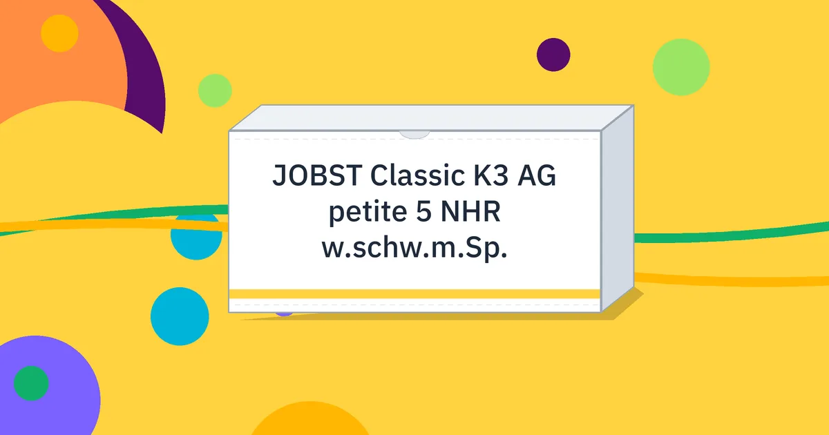 Symbolbild: Packung mit der Aufschrift JOBST Classic K3 AG petite 5 NHR w.schw.m.Sp. (PZN 13072886) – Verfügbarkeit und Bezug in Apotheken in Frankfurt am Main