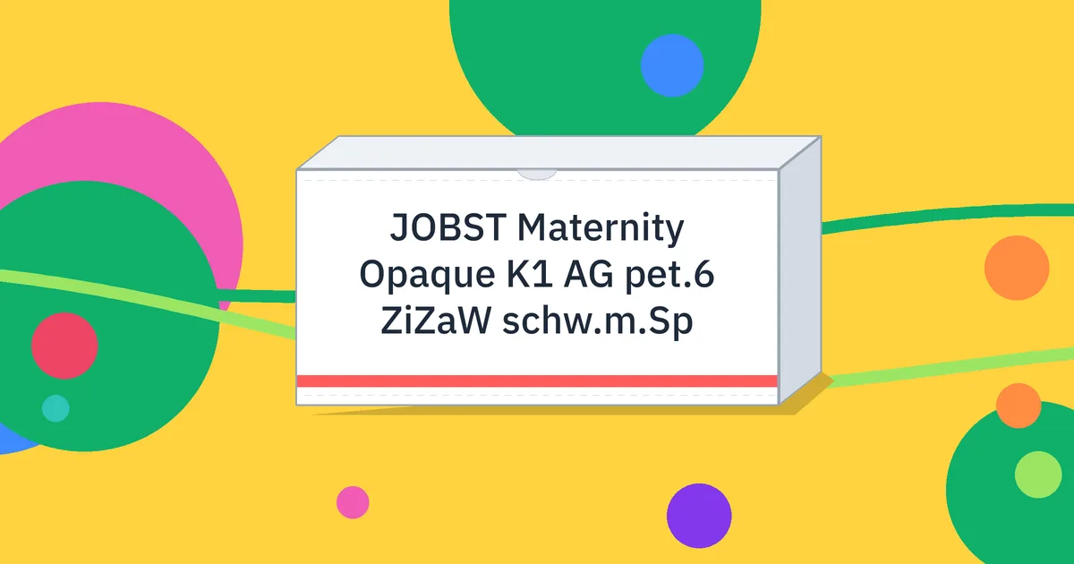 Symbolbild: Packung mit der Aufschrift JOBST Maternity Opaque K1 AG pet.6 ZiZaW schw.m.Sp (PZN 15852789) – Verfügbarkeit und Bezug in Apotheken in Frankfurt am Main