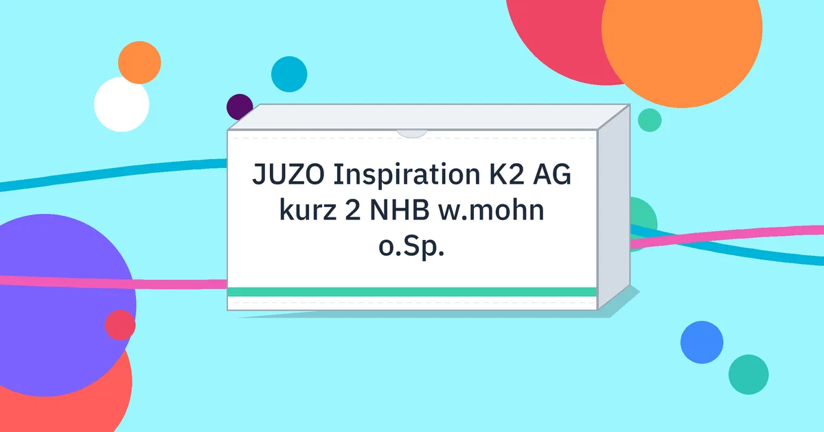 Symbolbild: Packung mit der Aufschrift JUZO Inspiration K2 AG kurz 2 NHB w.mohn o.Sp. (PZN 14920827) – Verfügbarkeit und Bezug in Apotheken in Frankfurt am Main