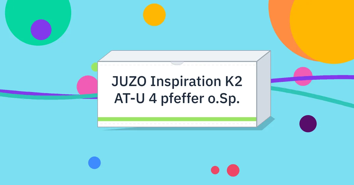 Symbolbild: Packung mit der Aufschrift JUZO Inspiration K2 AT-U 4 pfeffer o.Sp. (PZN 14928007) – Verfügbarkeit und Bezug in Apotheken in Frankfurt am Main