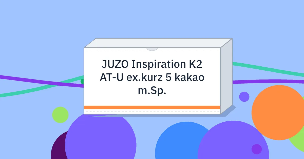 Symbolbild: Packung mit der Aufschrift JUZO Inspiration K2 AT-U ex.kurz 5 kakao m.Sp. (PZN 14952572) – Verfügbarkeit und Bezug in Apotheken in Frankfurt am Main