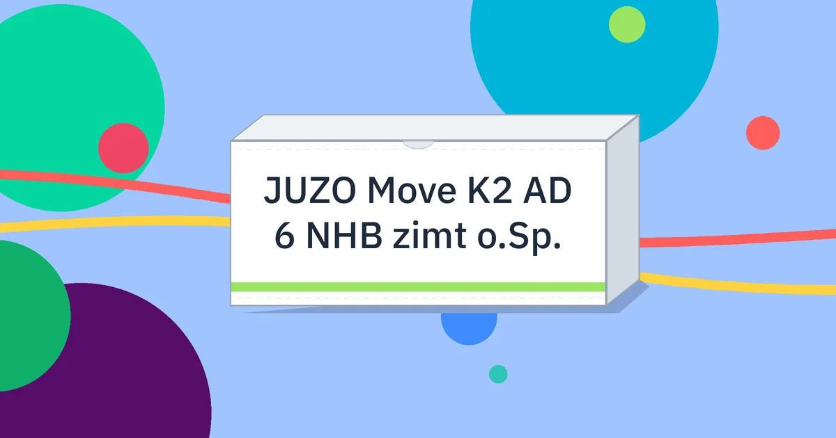 Symbolbild: Packung mit der Aufschrift JUZO Move K2 AD 6 NHB zimt o.Sp. (PZN 18508058) – Verfügbarkeit und Bezug in Apotheken in Frankfurt am Main