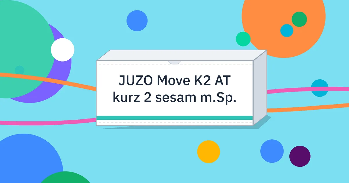 Symbolbild: Packung mit der Aufschrift JUZO Move K2 AT kurz 2 sesam m.Sp. (PZN 20673818) – Verfügbarkeit und Bezug in Apotheken in Frankfurt am Main