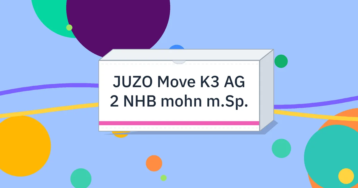 Symbolbild: Packung mit der Aufschrift JUZO Move K3 AG 2 NHB mohn m.Sp. (PZN 18587023) – Verfügbarkeit und Bezug in Apotheken in Frankfurt am Main
