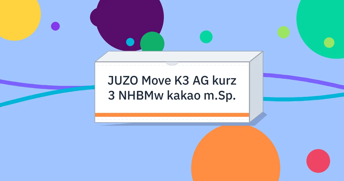 Symbolbild: Packung mit der Aufschrift JUZO Move K3 AG kurz 3 NHBMw kakao m.Sp. (PZN 18590864) – Verfügbarkeit und Bezug in Apotheken in Frankfurt am Main