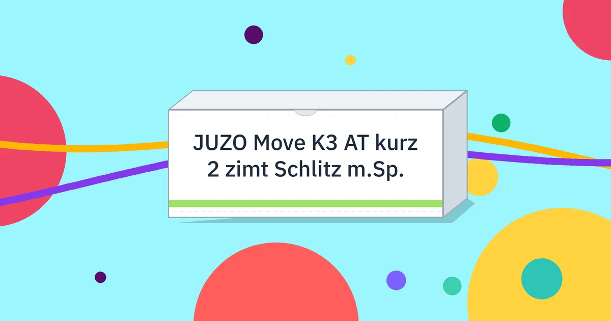 Symbolbild: Packung mit der Aufschrift JUZO Move K3 AT kurz 2 zimt Schlitz m.Sp. (PZN 20684070) – Verfügbarkeit und Bezug in Apotheken in Frankfurt am Main