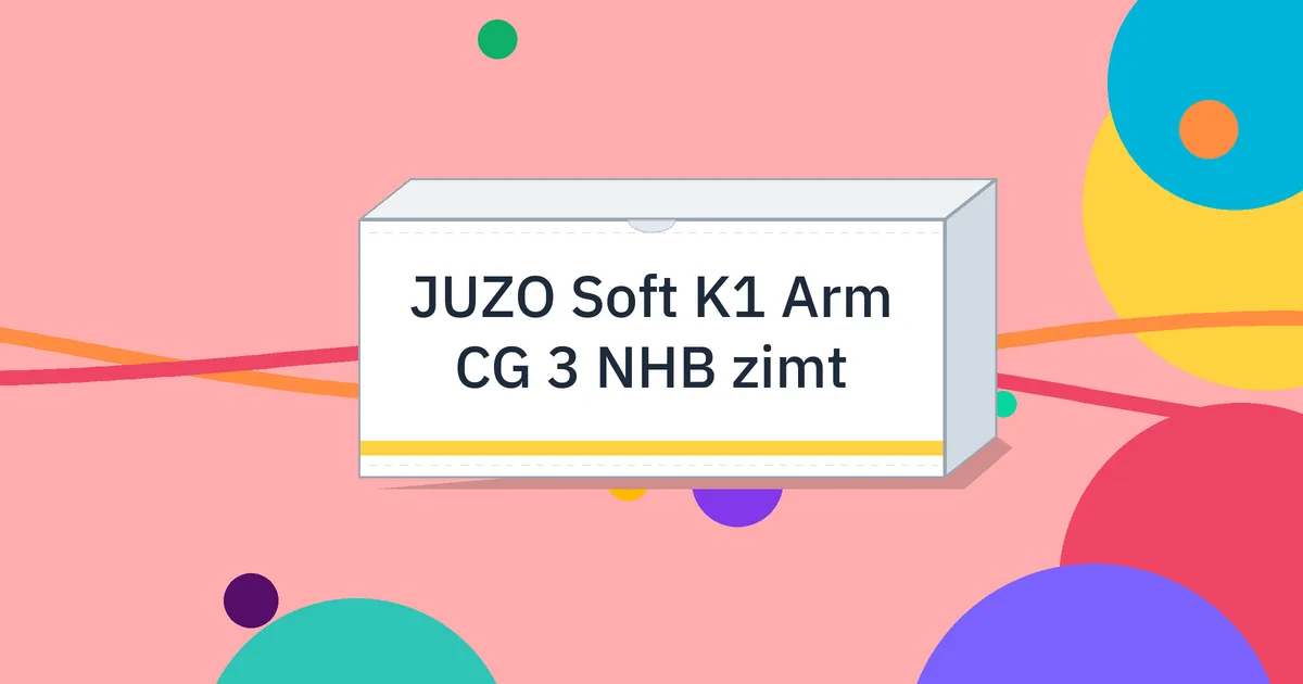 Symbolbild: Packung mit der Aufschrift JUZO Soft K1 Arm CG 3 NHB zimt (PZN 15506998) – Verfügbarkeit und Bezug in Apotheken in Frankfurt am Main